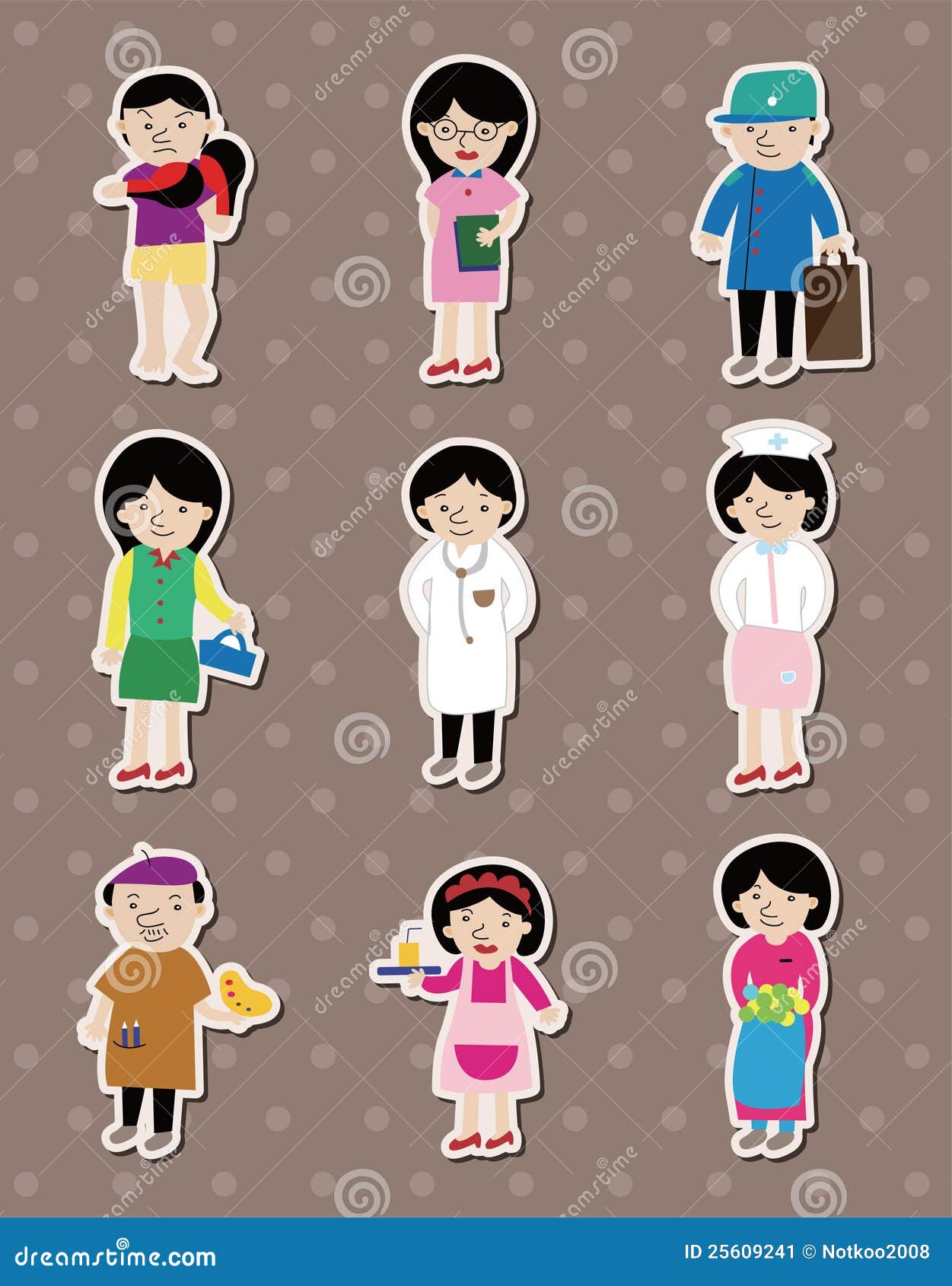 People job stickers stock vector. Illustration of boxer - 25609241