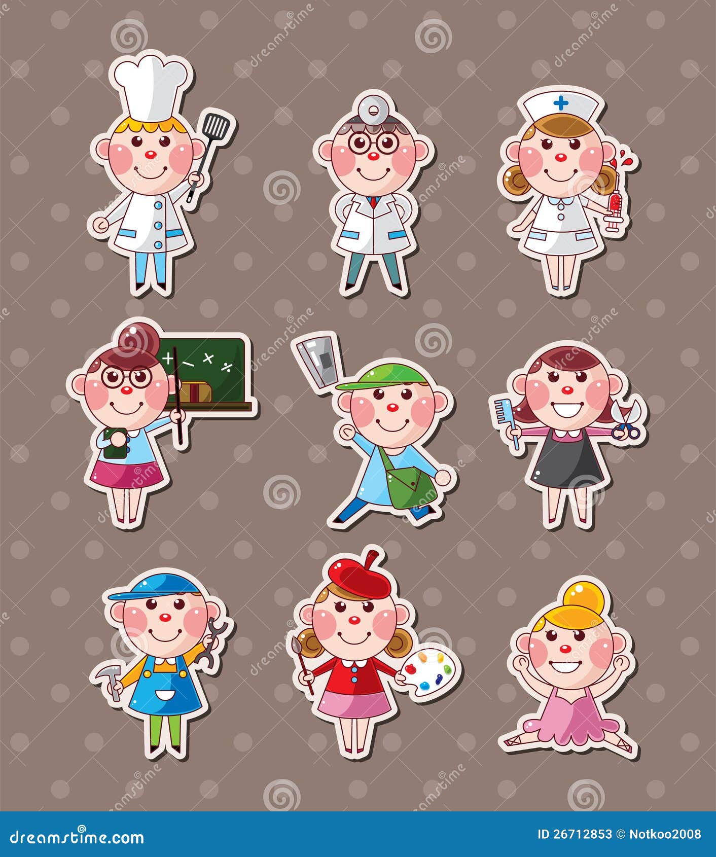 People job stickers stock vector. Illustration of girl - 26712853