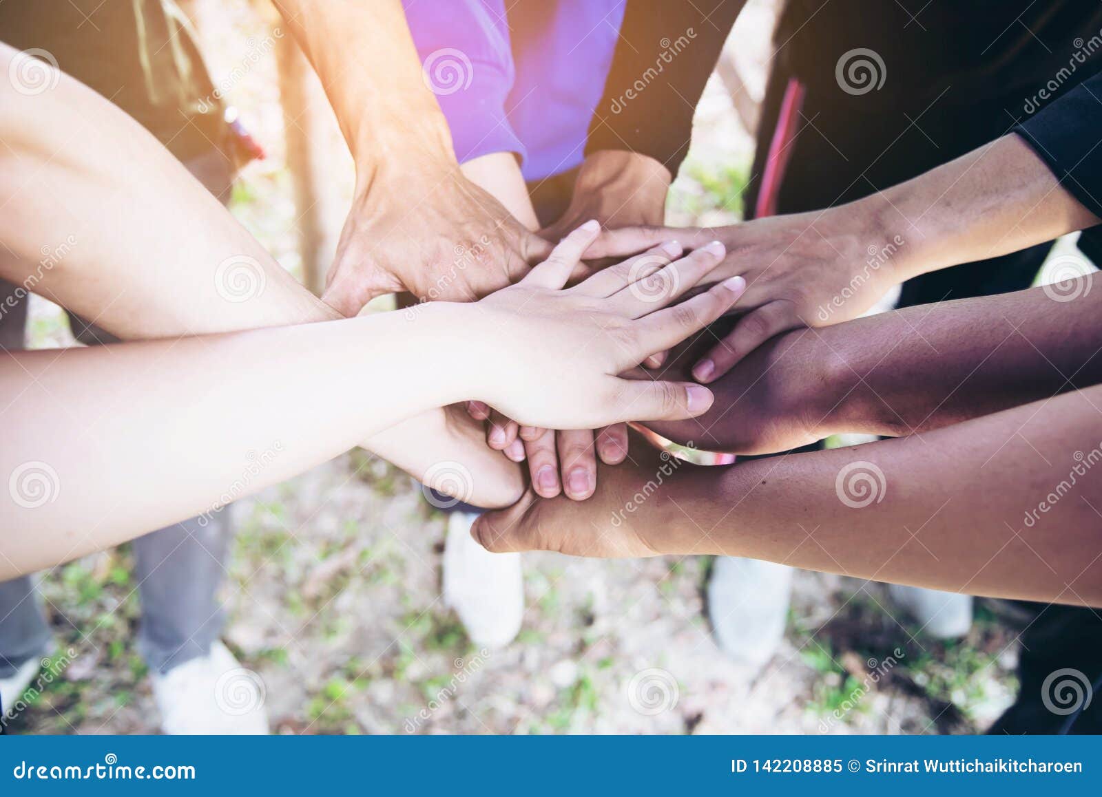 People Join Hand Together during Their Work Stock Image - Image of ...