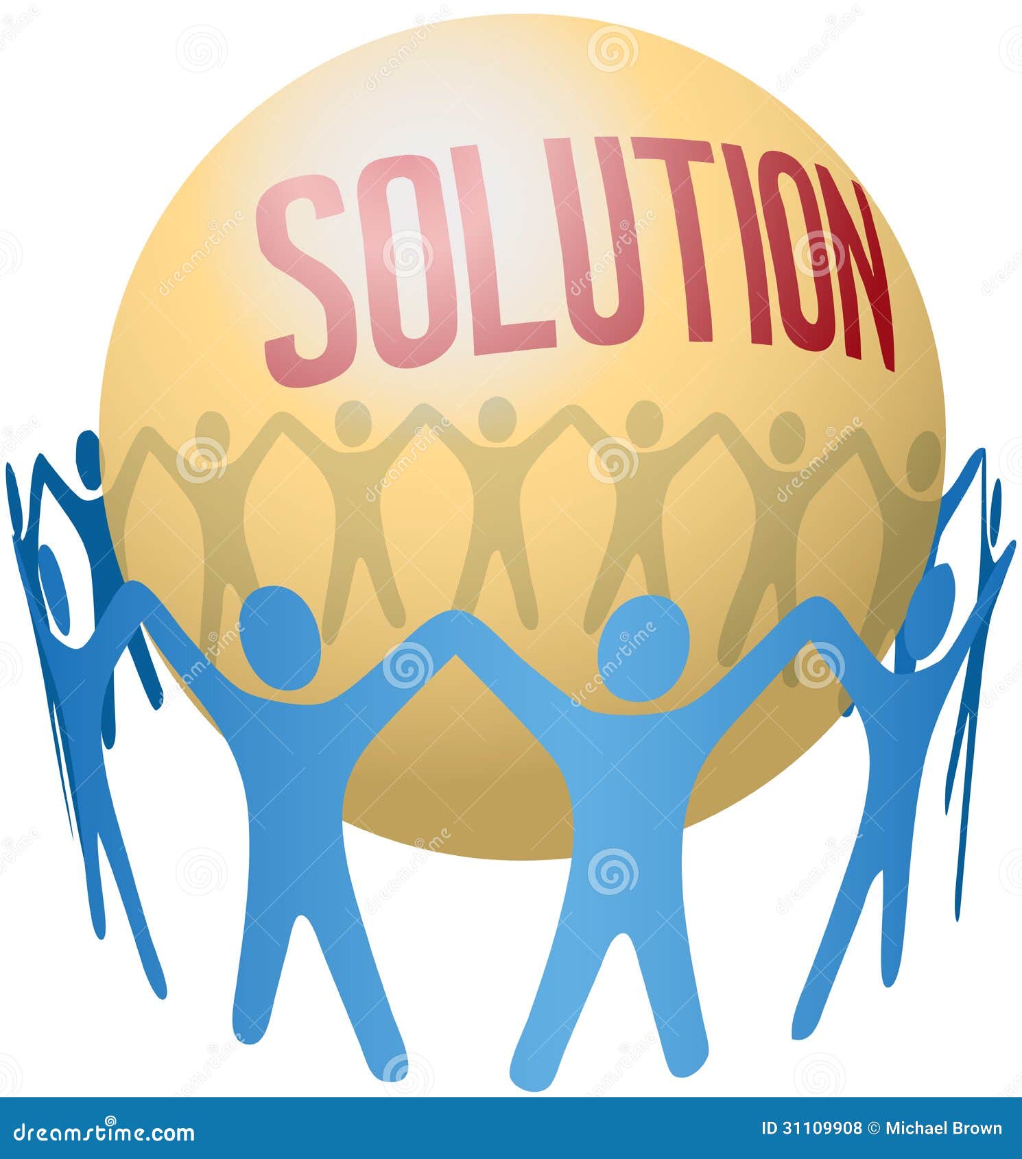 People Join To Find Teamwork Solution Stock Vector - Illustration of ...