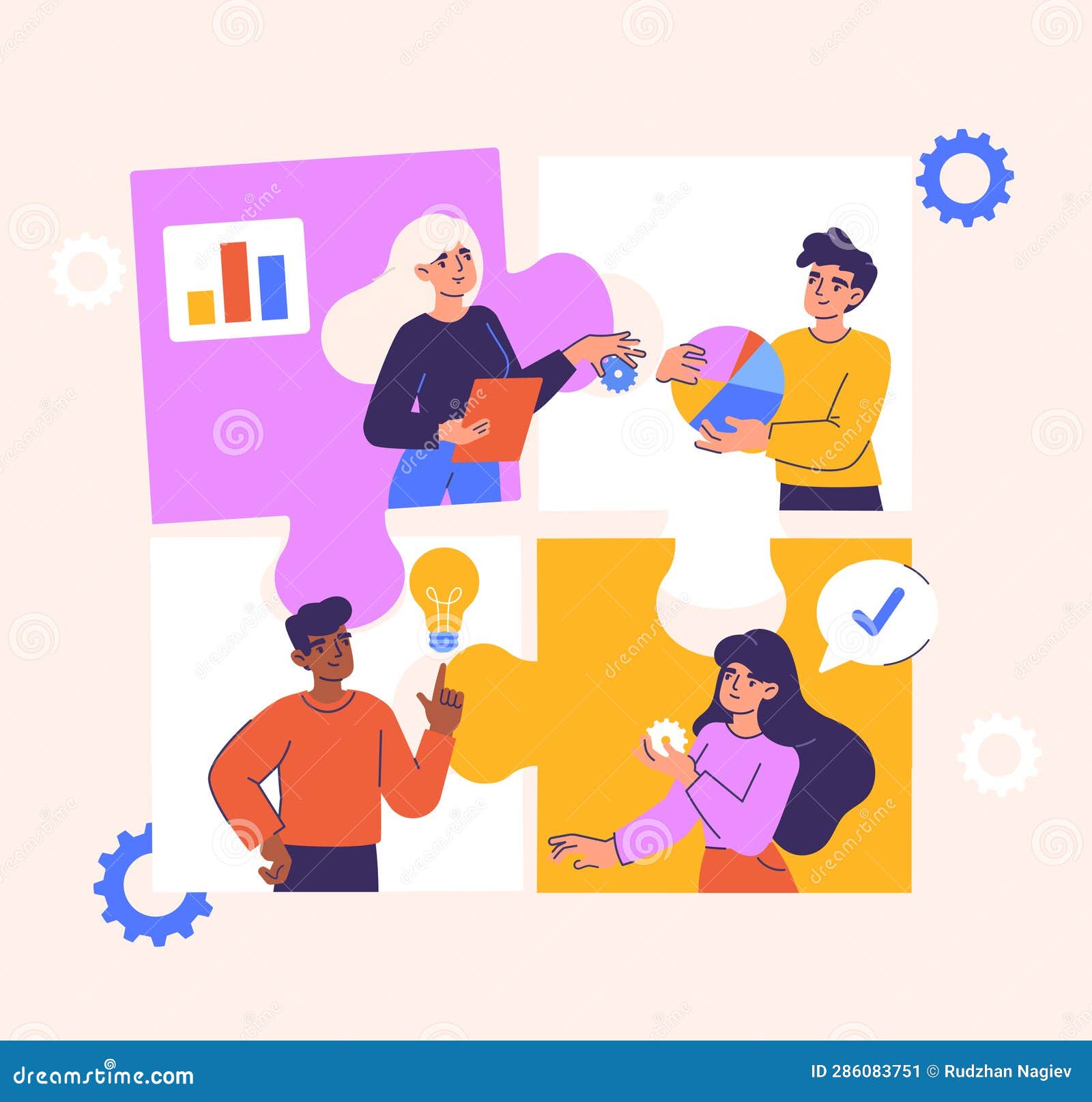 People with Joint Work Vector Concept Stock Illustration - Illustration ...