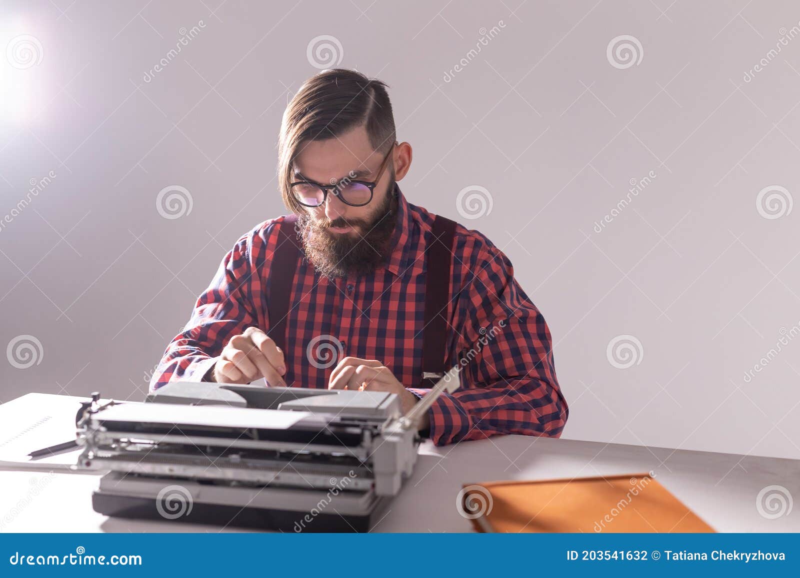 People, Journalist and Technology Concept - Writer is Working on a New ...