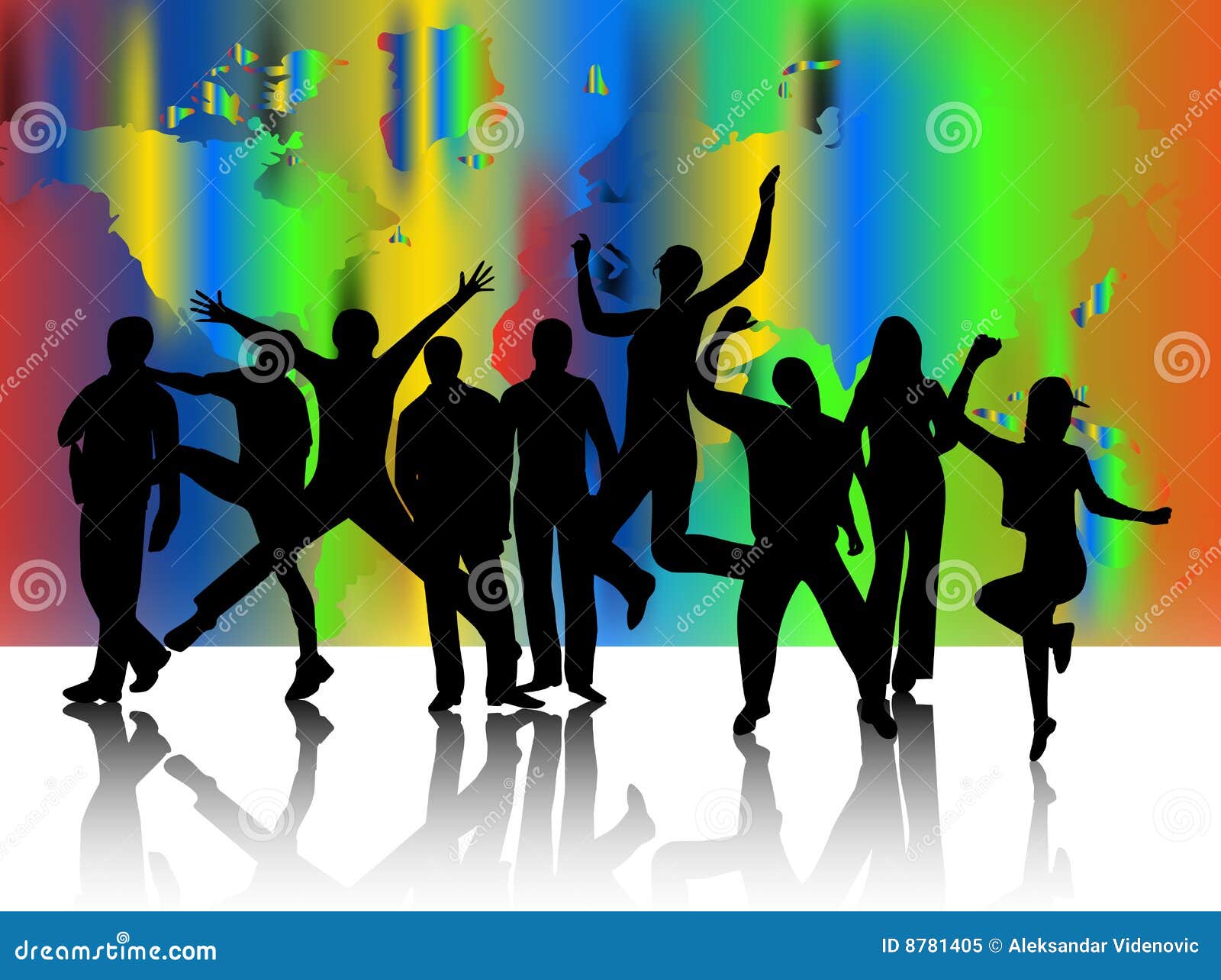 People jumping stock vector. Illustration of feeling, celebration - 8781405