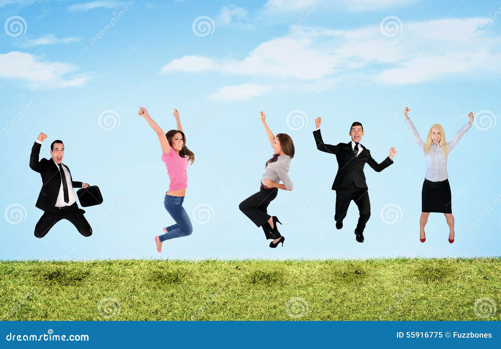 People jumping in lanscape stock image. Image of holding - 55916775