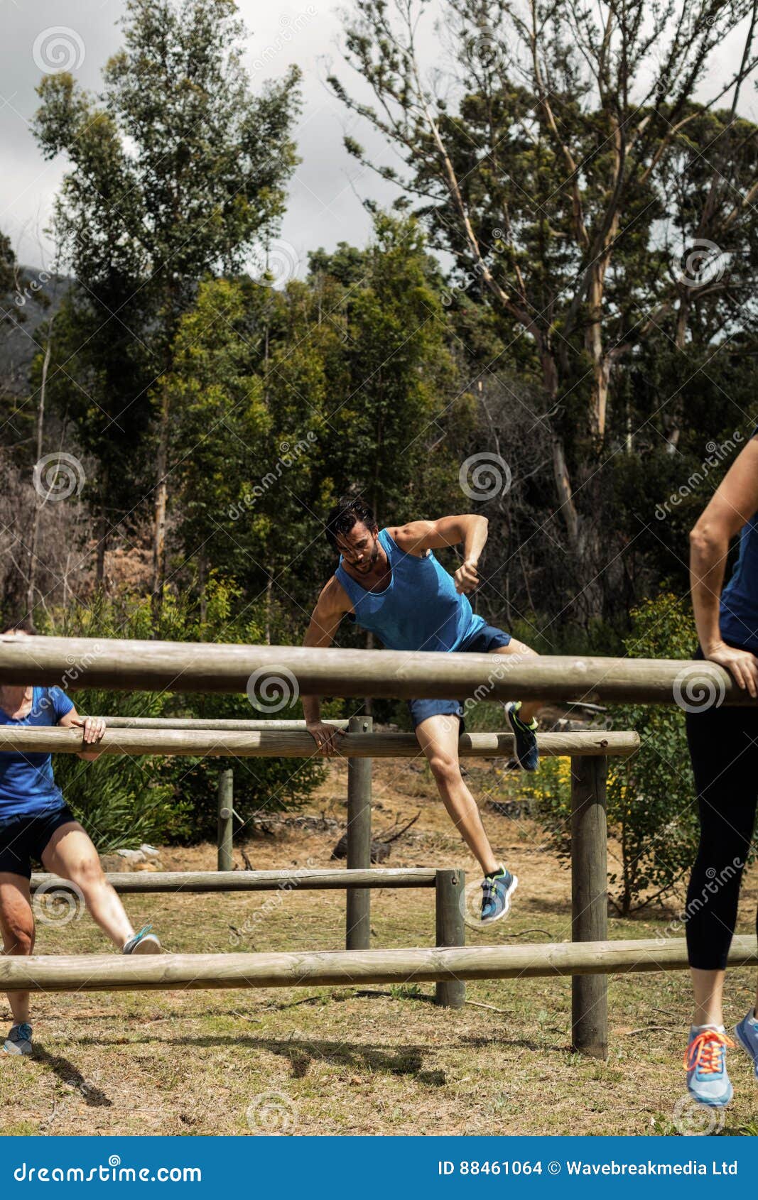 People Jumping Over the Hurdles during Obstacle Course Stock Photo ...