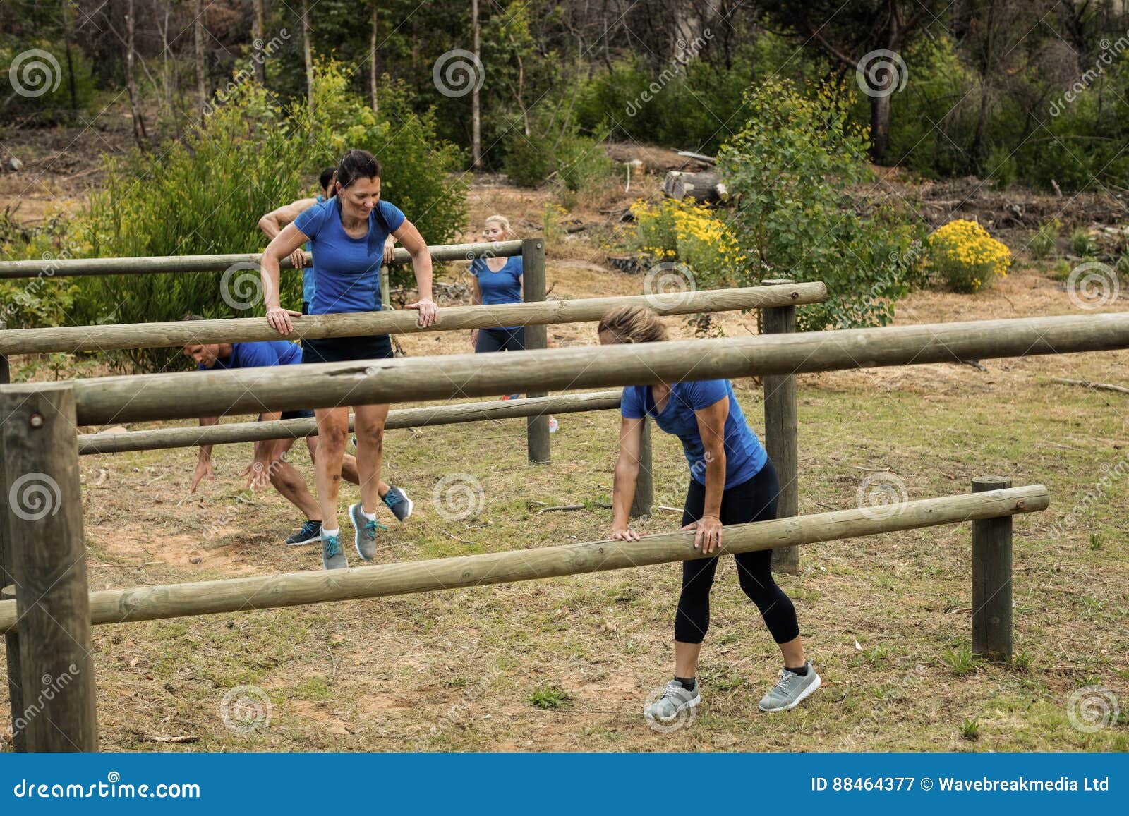 People Jumping Over the Hurdles during Obstacle Course Stock Image ...