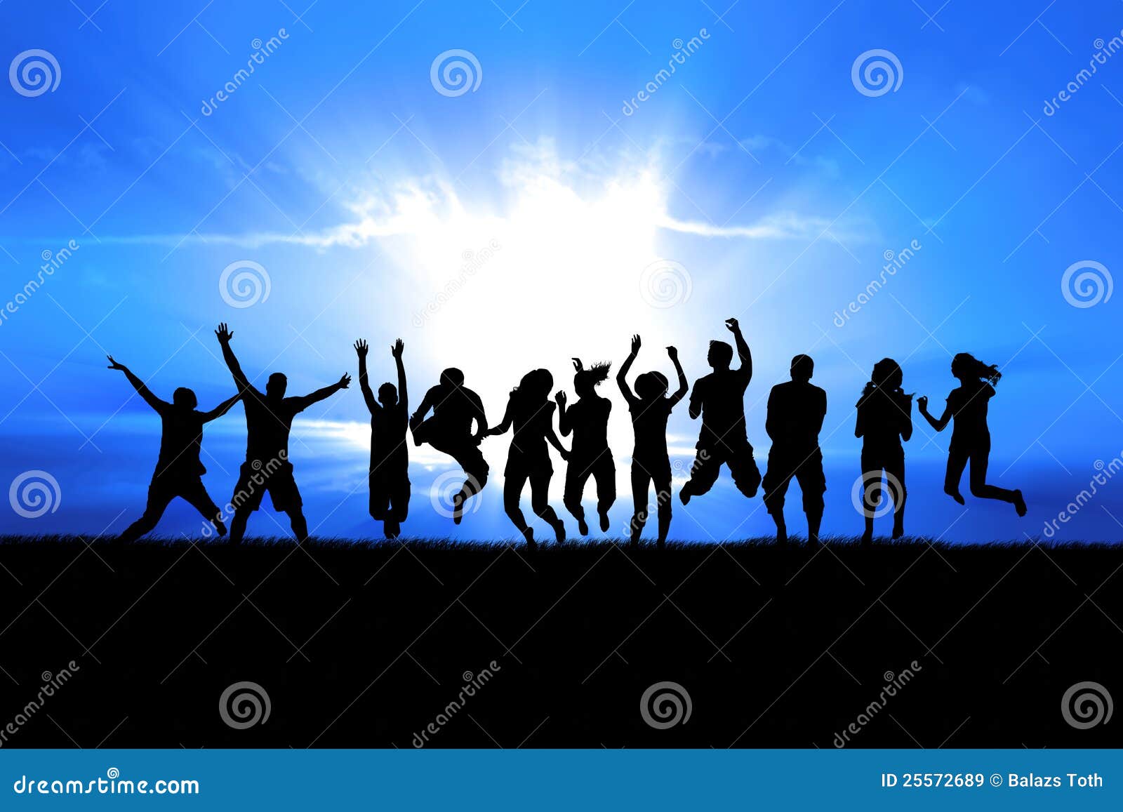 People Jumping in Sun Rays stock image. Image of healthy - 25572689