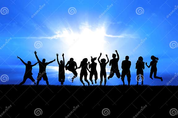 People Jumping in Sun Rays stock image. Image of healthy - 25572689