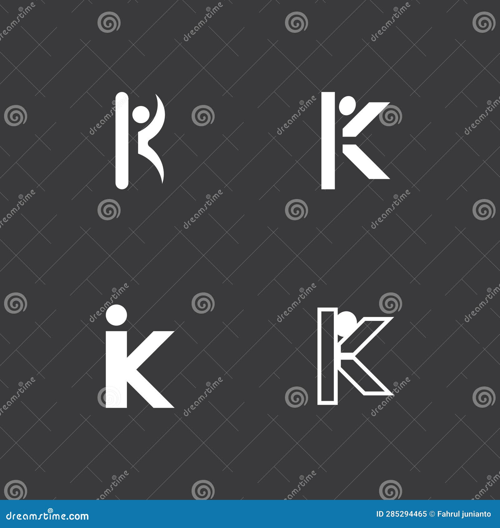 People with K Letter Logo Vector Template Stock Illustration ...