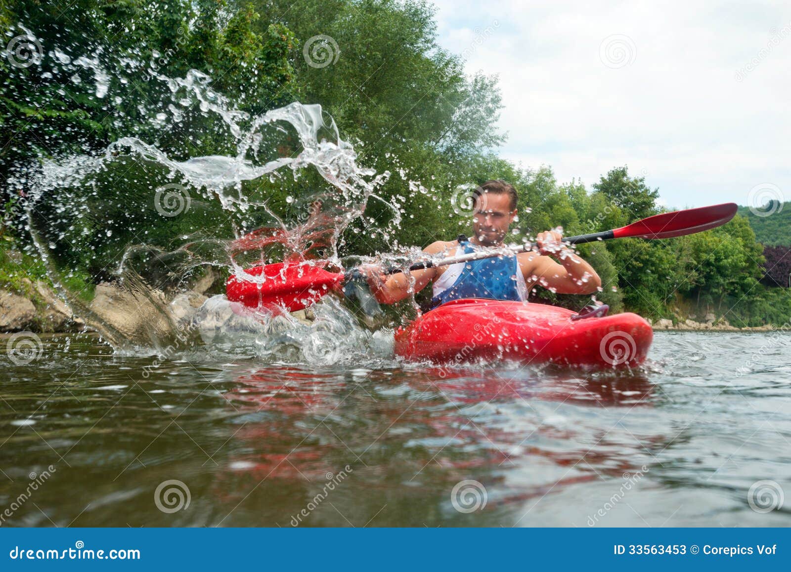People kayaking stock image. Image of enjoyment, splashing - 33563453