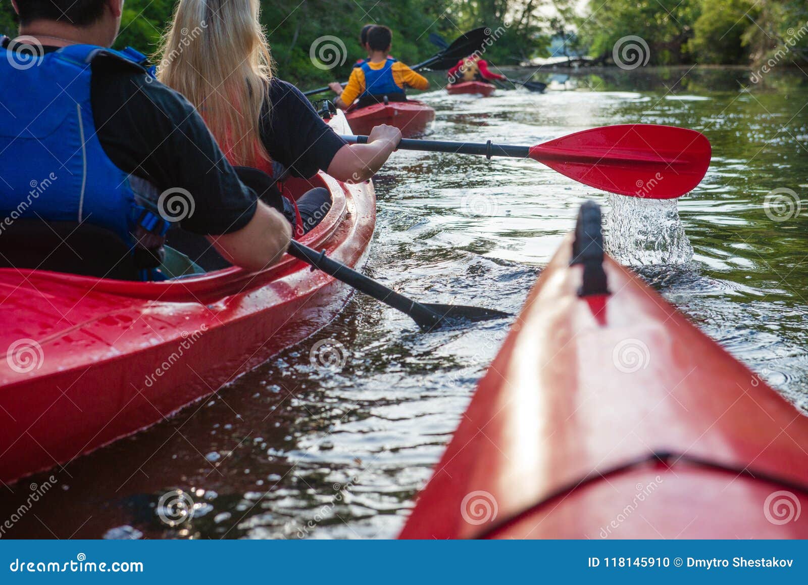 People in Kayaks on the River Editorial Image - Image of kayaks, hand ...