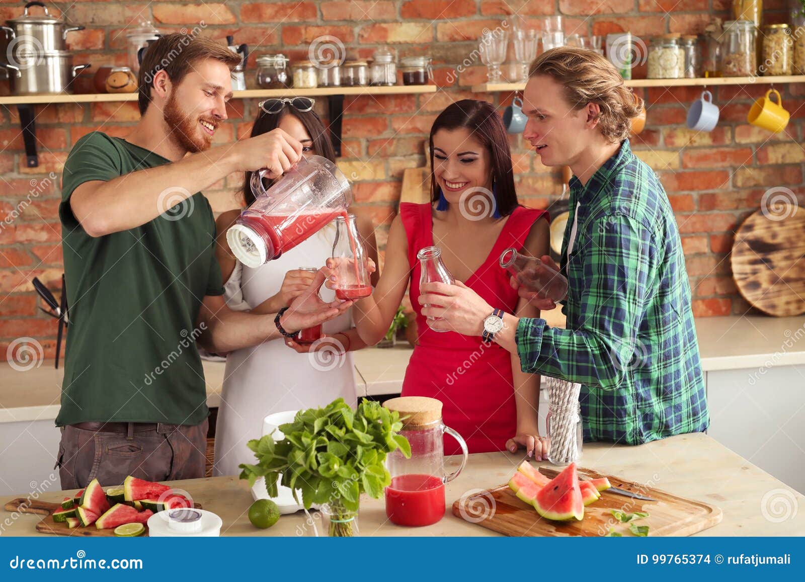 People at kitchen stock photo. Image of healthy, preparing - 99765374