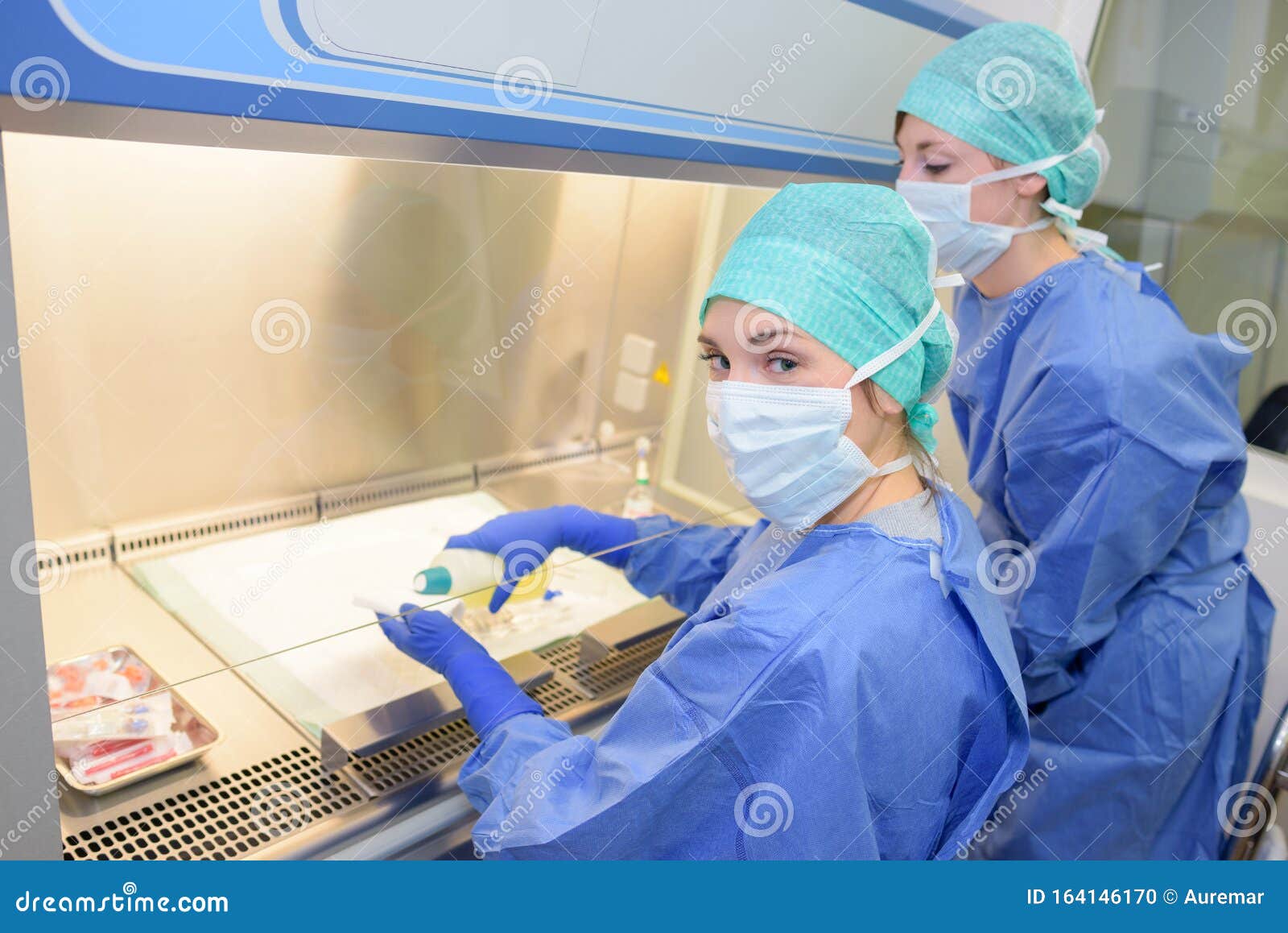 People in lab stock photo. Image of hygiene, mask, looking - 164146170
