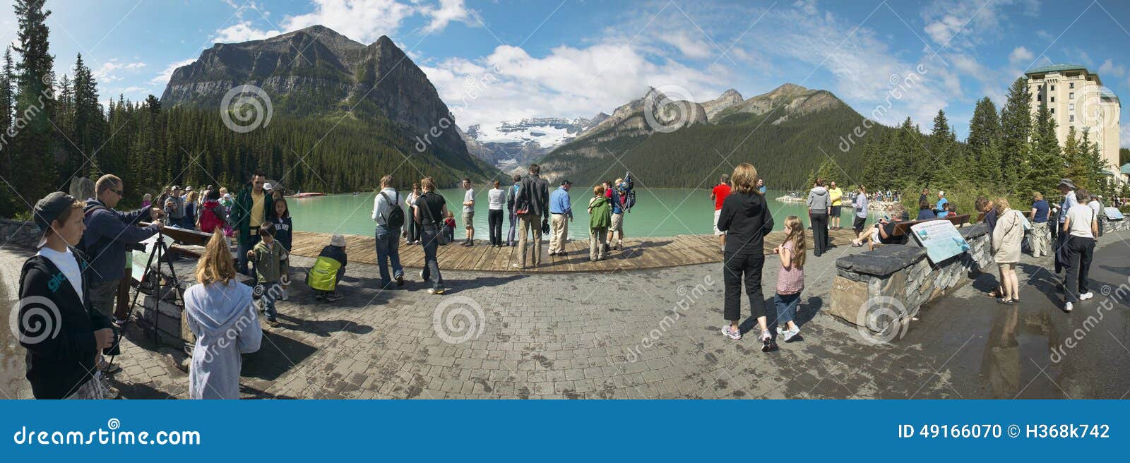 People at Lake Louis in Alberta. Canada Editorial Image - Image of ...
