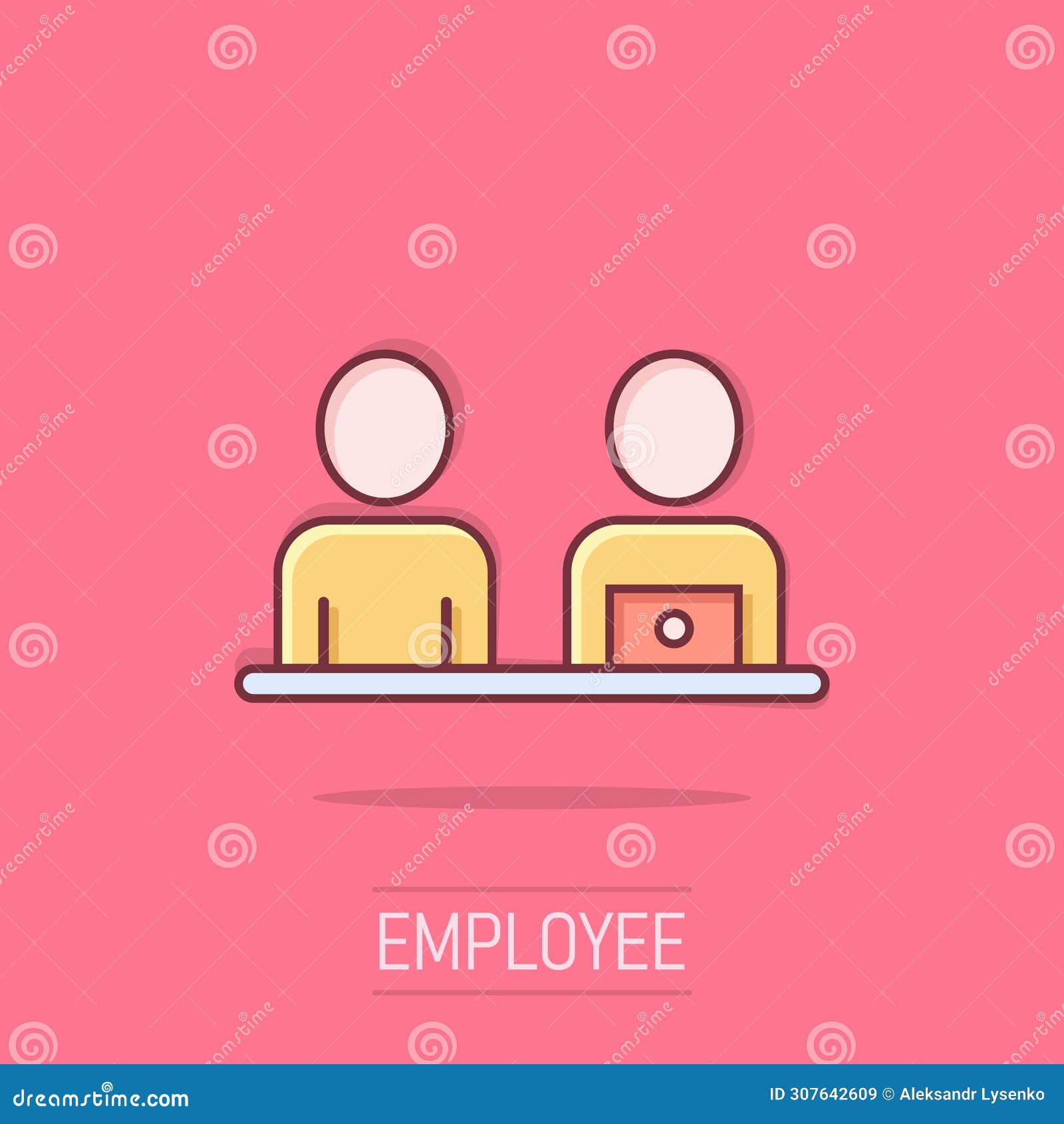 People with Laptop Computer Icon in Comic Style. Pc User Cartoon Vector ...