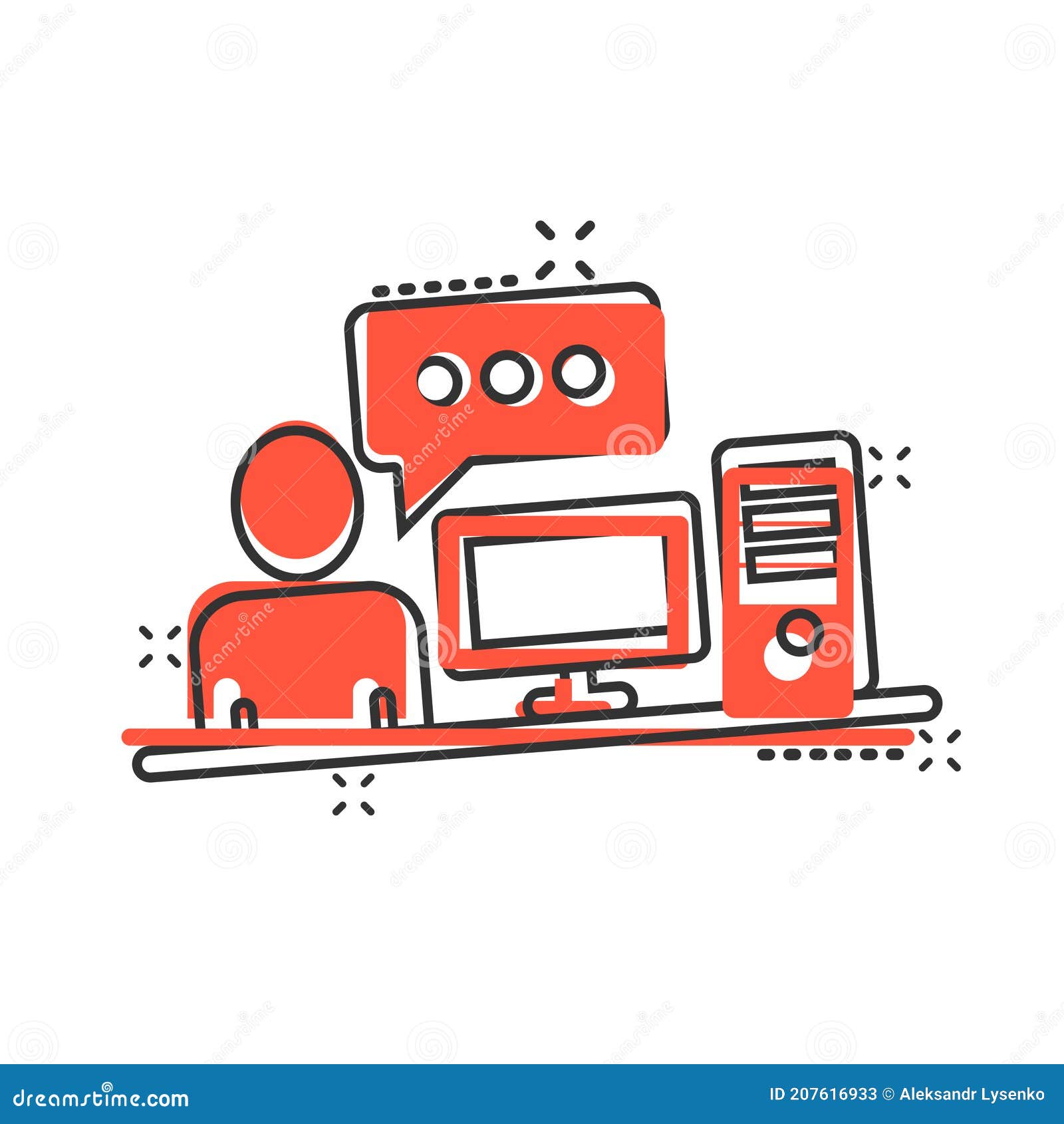 People with Laptop Computer Icon in Comic Style. Pc User Cartoon Vector ...