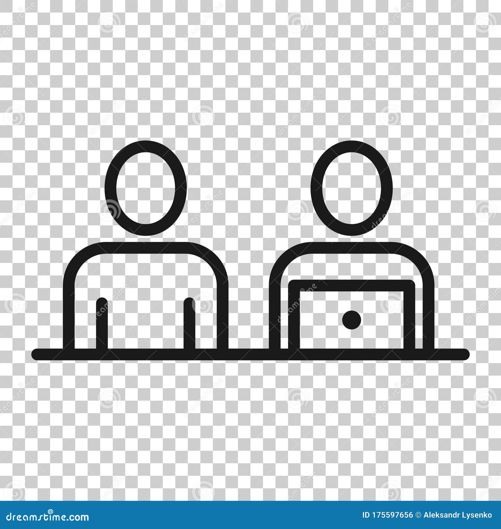 People with Laptop Computer Icon in Flat Style. Pc User Vector ...