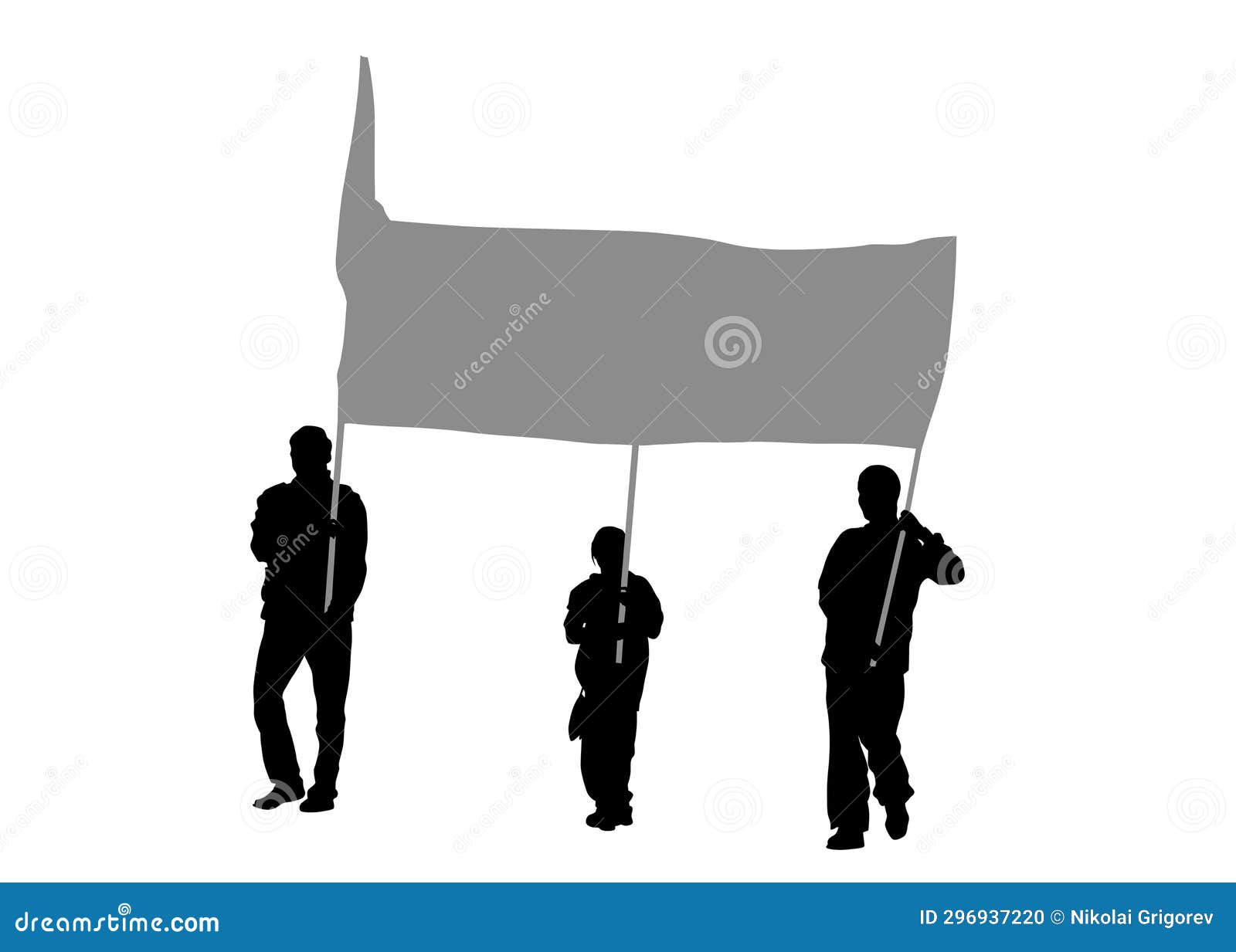 Flag people walking three stock illustration. Illustration of group ...