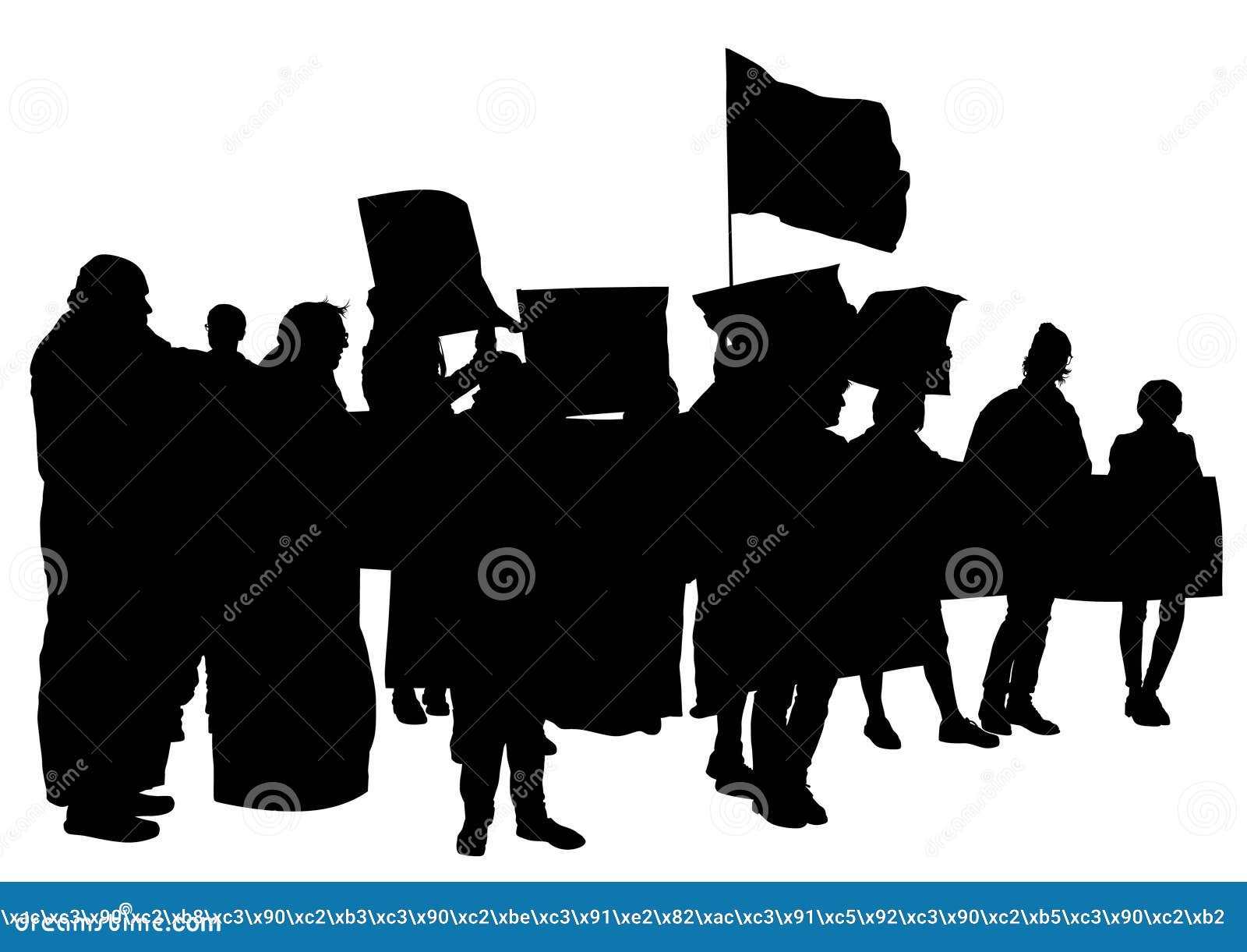 People at strike two stock vector. Illustration of crowd - 113658784