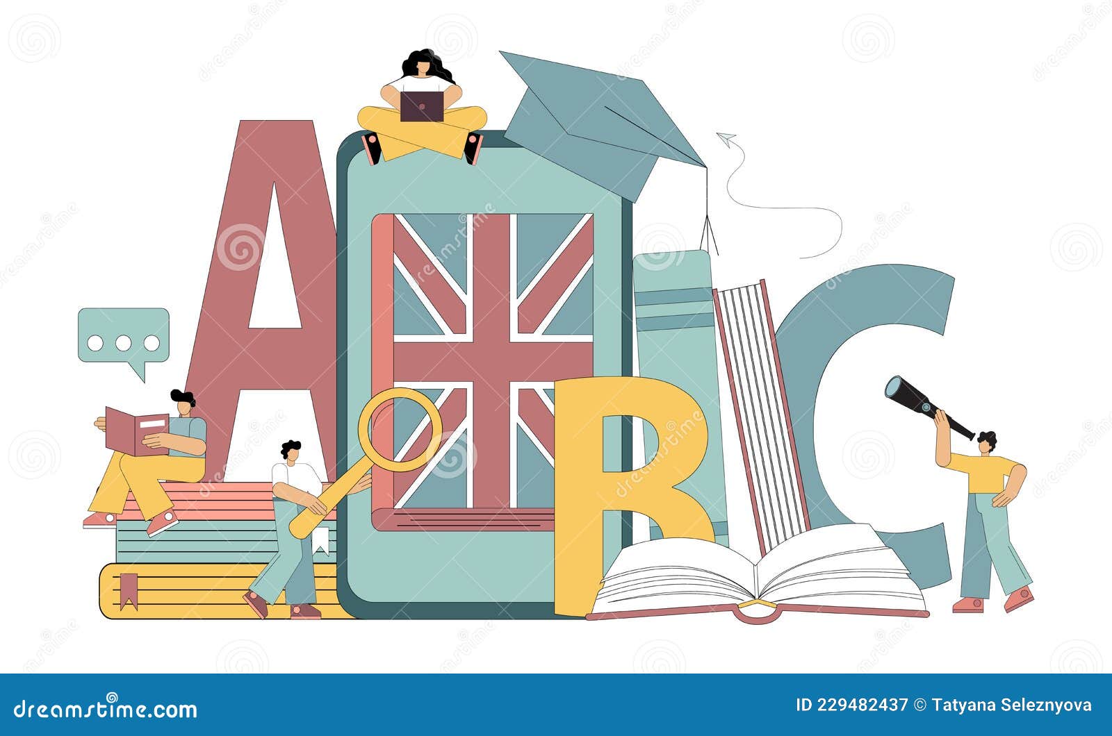 People Learn the Language. Learning English Stock Vector - Illustration ...