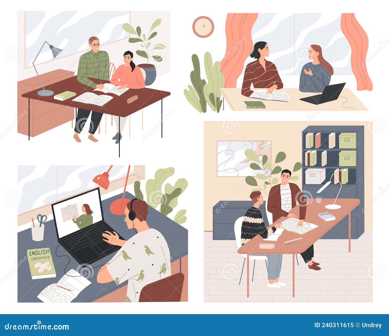 People are Learning. Teachers and Students. Education. Stock Vector ...