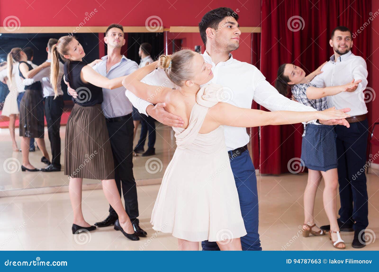 People Learning To Dance Waltz Stock Image - Image of ballroom, partner ...