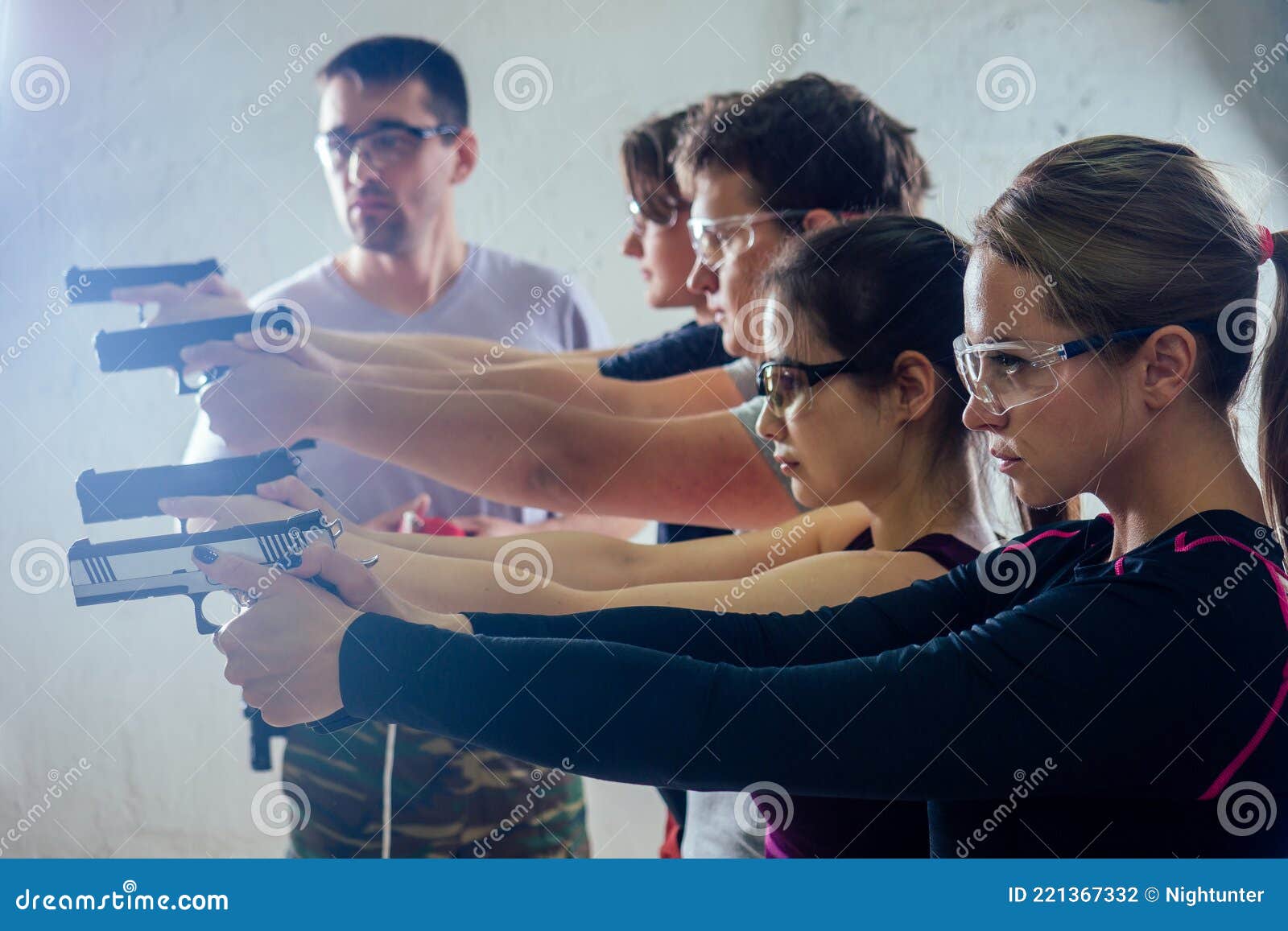People Learning To Use the Guns. Self Defense Local Defense Concept ...
