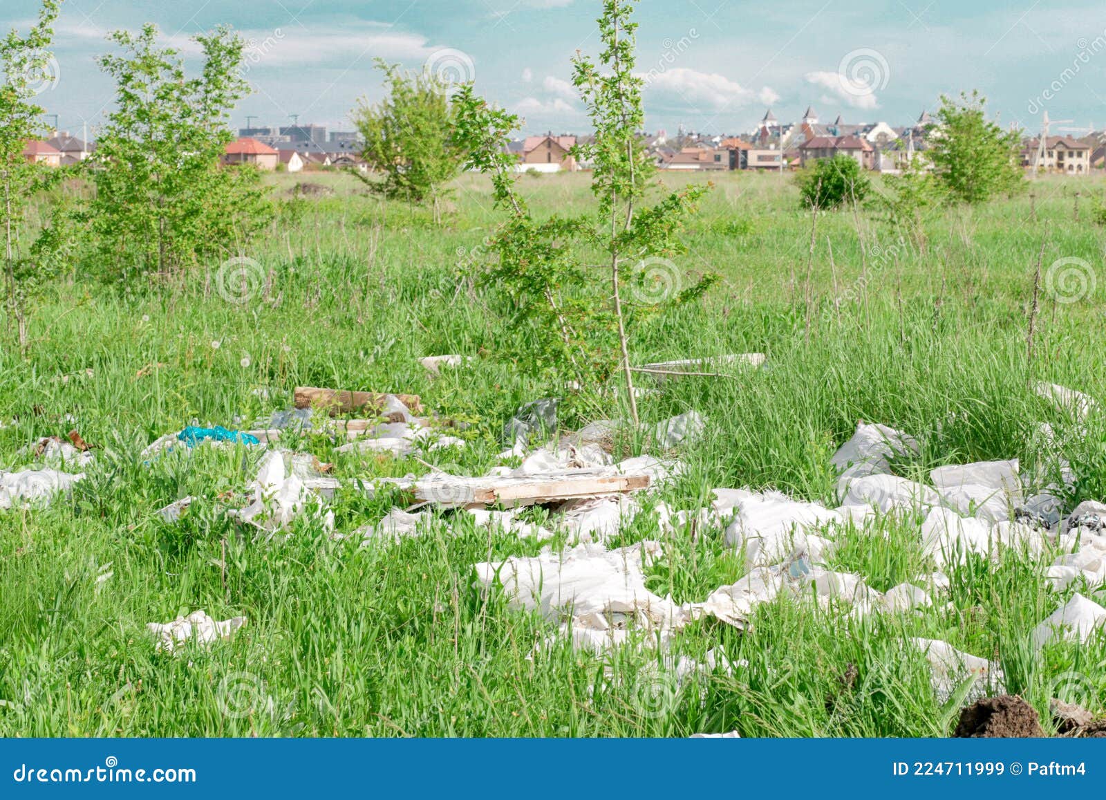 People Left Construction Waste Outdoors in the Forest. Pollution of ...