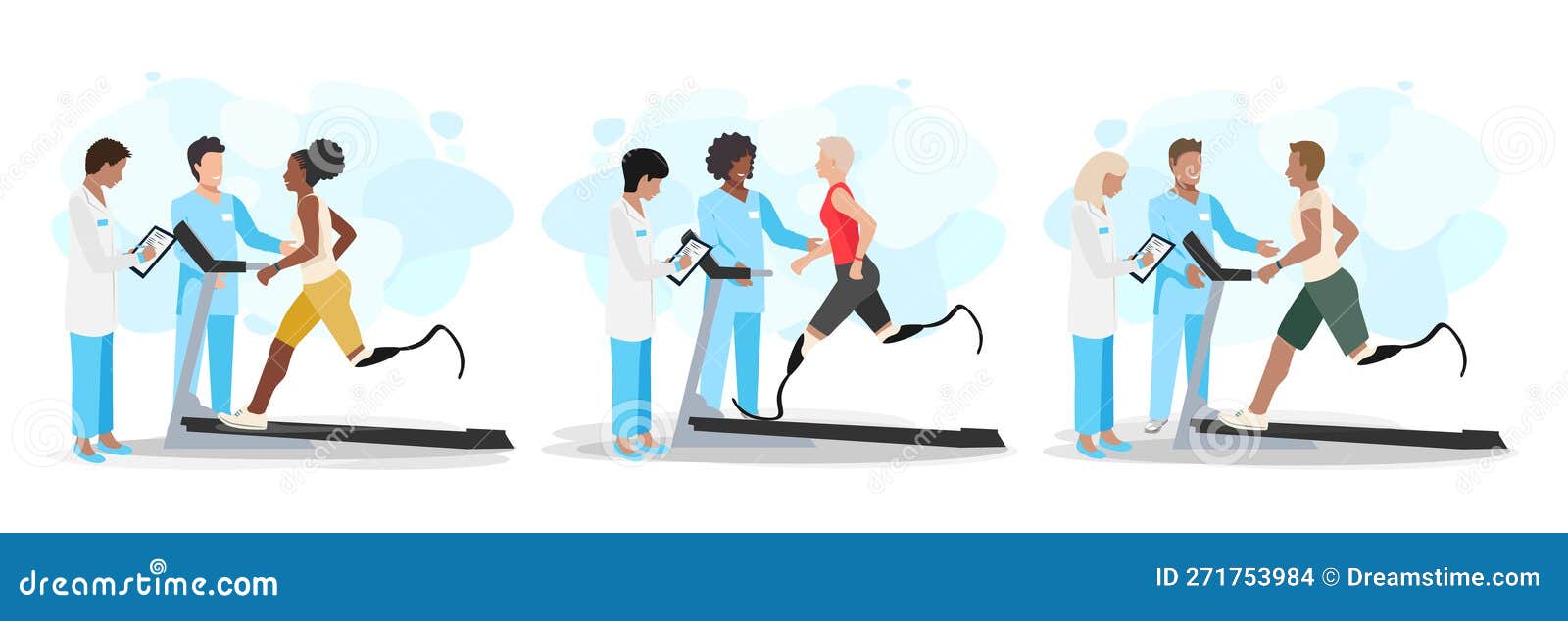 People With Amputation Linear Icons Set Cartoon Vector | CartoonDealer ...