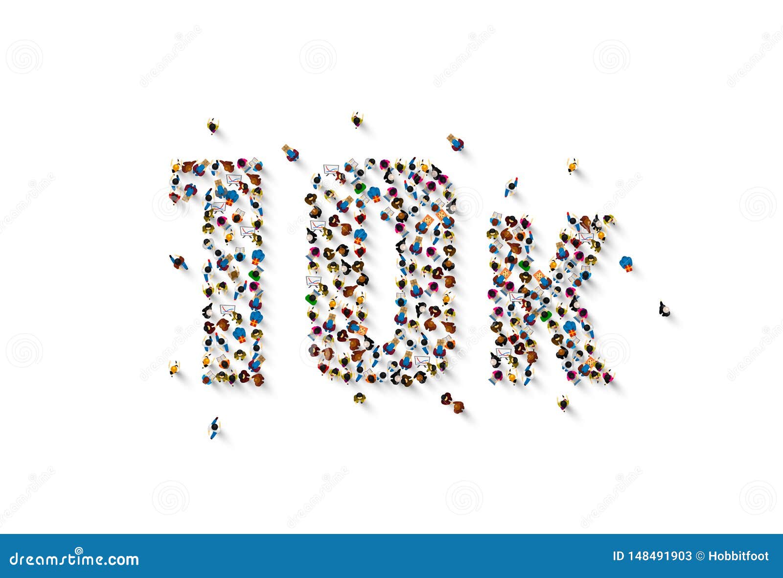 People Letter 10k Sign, White Background. Vector Stock Vector ...