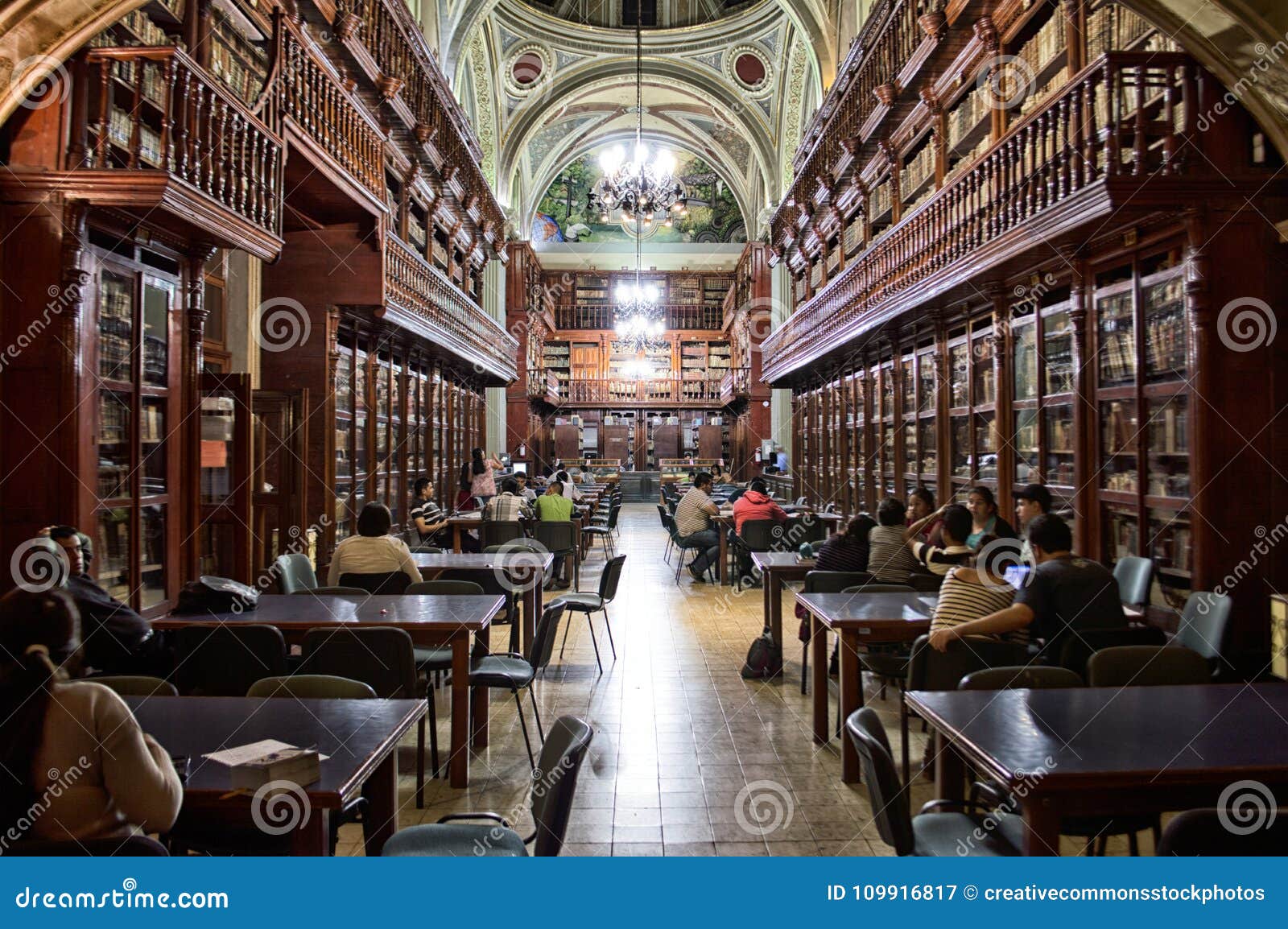 People At Library Sitting Down At Tables Picture. Image: 109916817