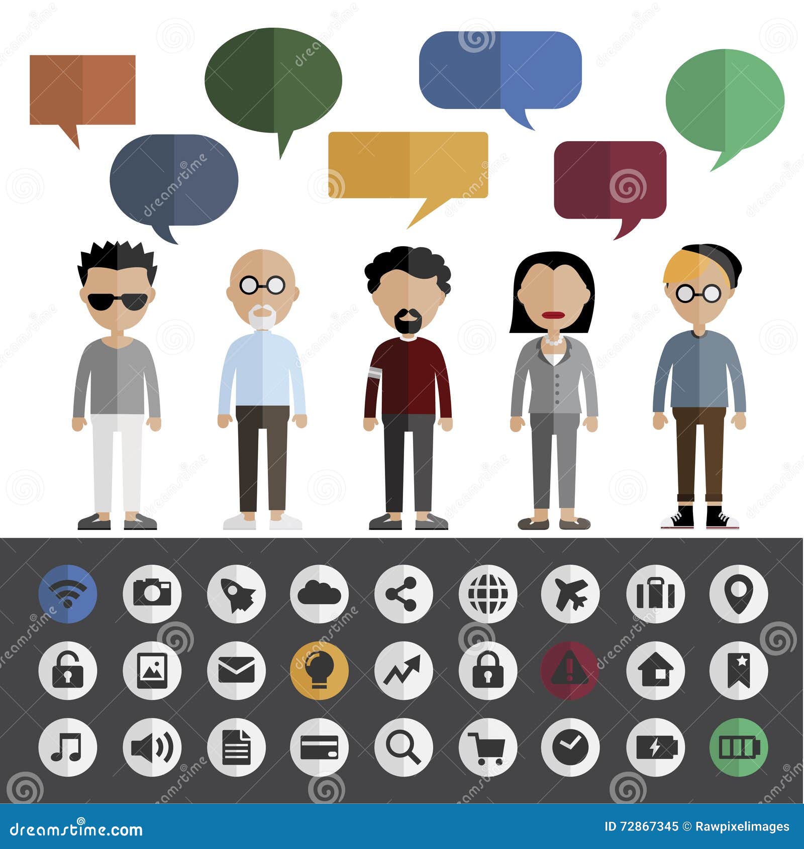 People Lifestyle Contemporary Icon Vector Concept Stock Vector ...