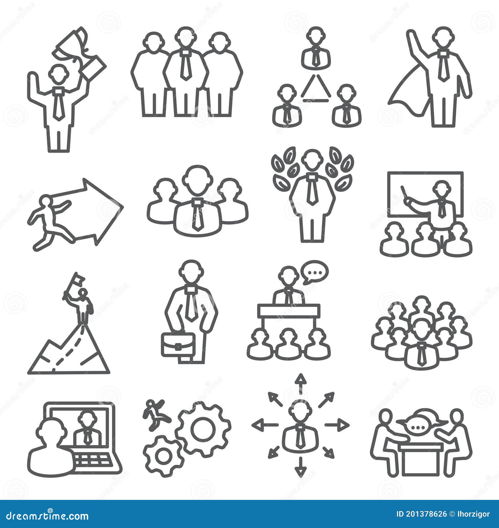 People Line Icons Vector Set Isons for Teamwork Management and Business ...
