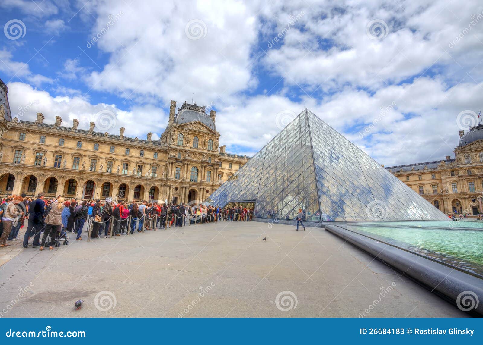 People at the Line To Louvre Museum in Paris. Editorial Stock Photo ...