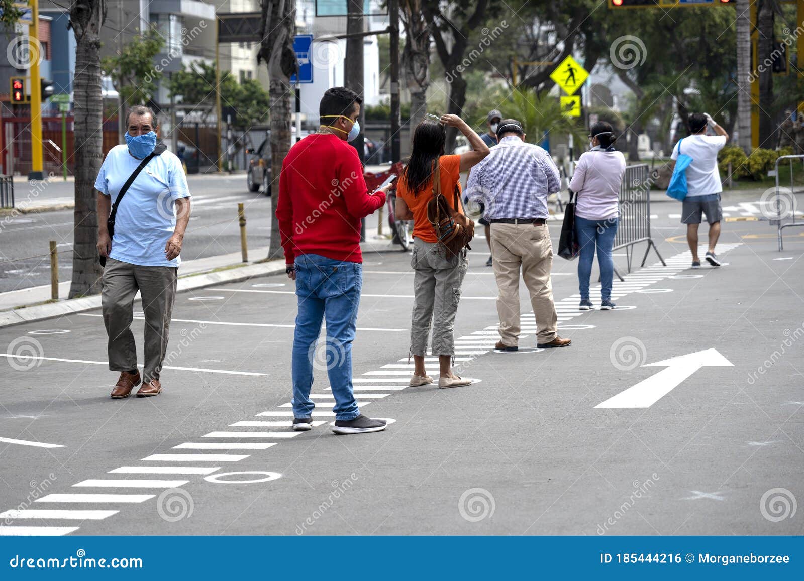 People Lining in a Queue Practicing Social Distancing Editorial Photo ...