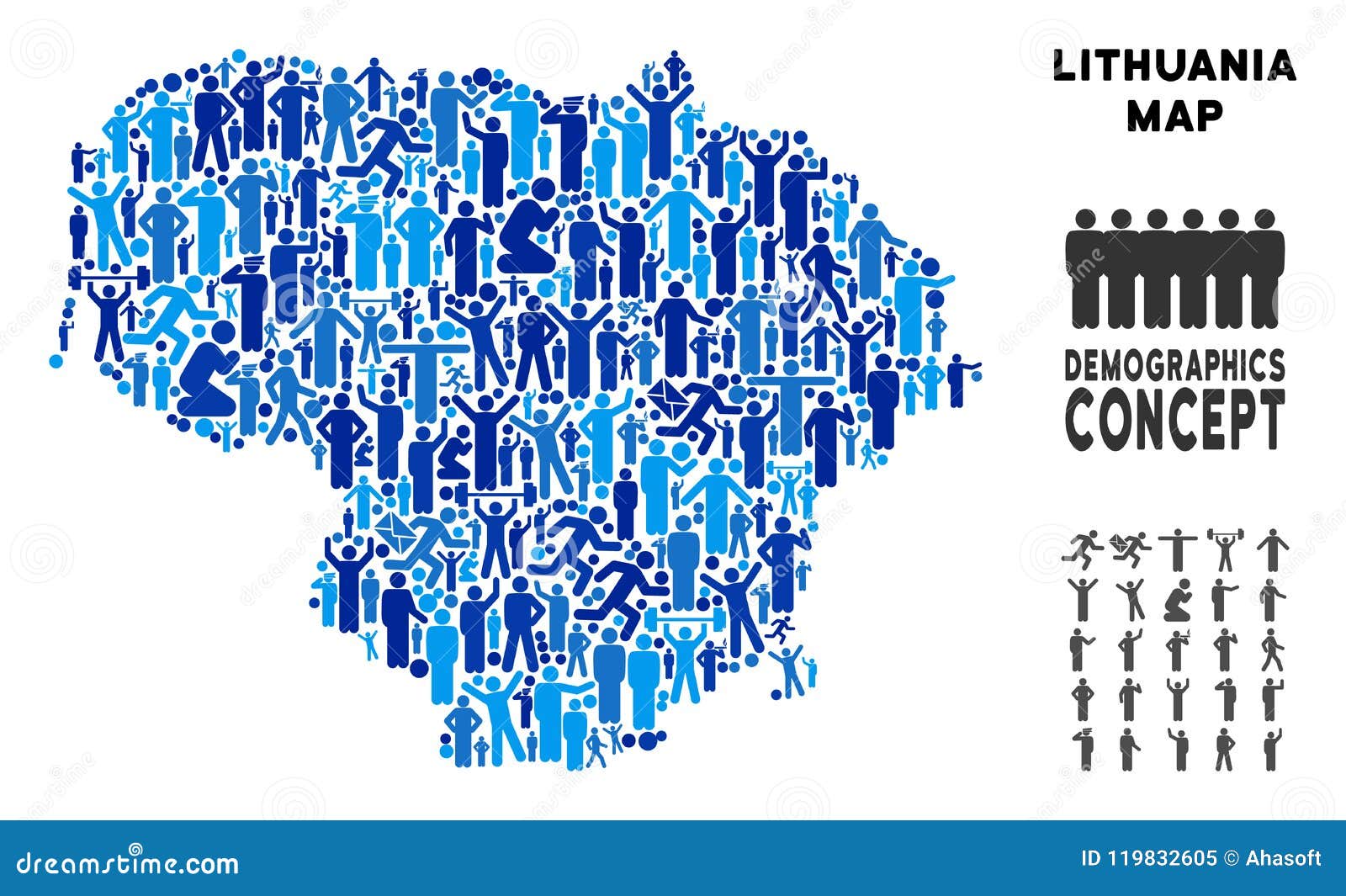 People Lithuania Map stock vector. Illustration of group - 119832605