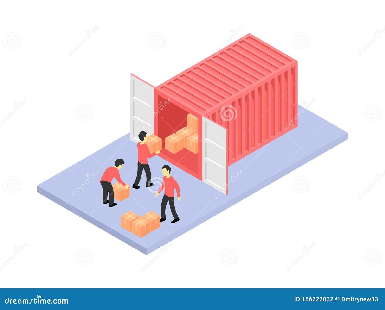 Loading Boxes With Goods From Warehouse Into Different Types Of Cargo ...