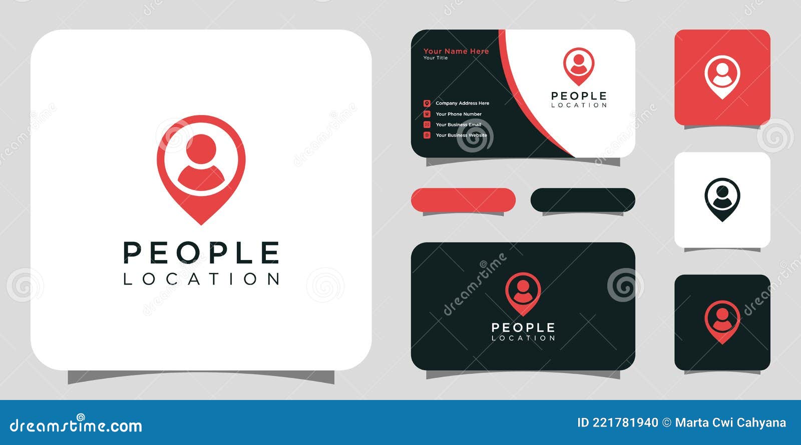 People Location Logo Design Vector and Business Card Stock Vector ...