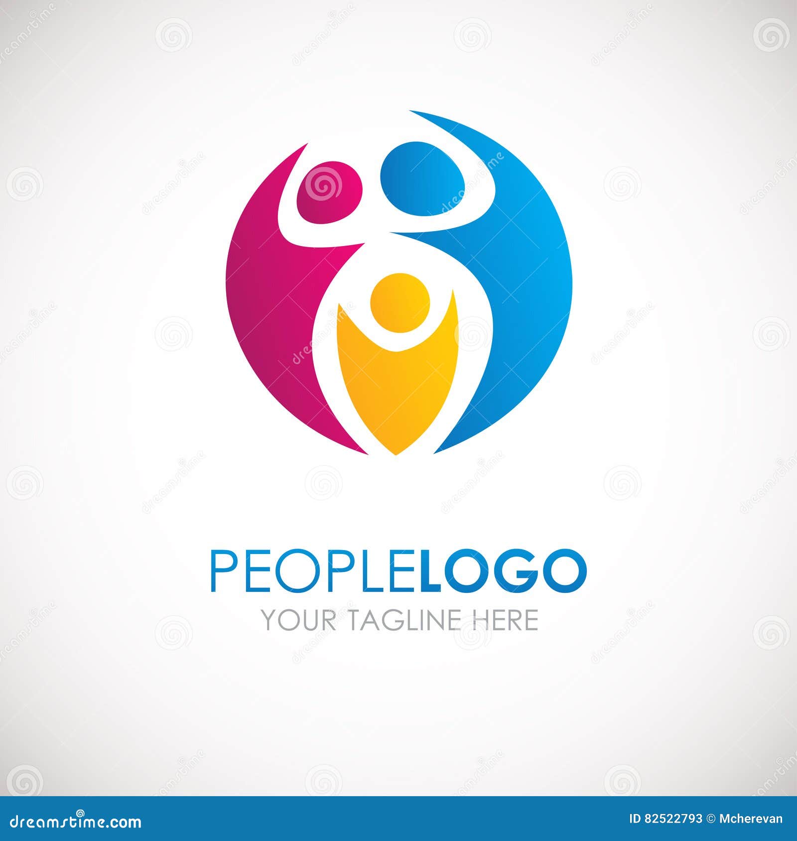 People Logo Design. Creative Abstract People Shapes Logo Stock ...