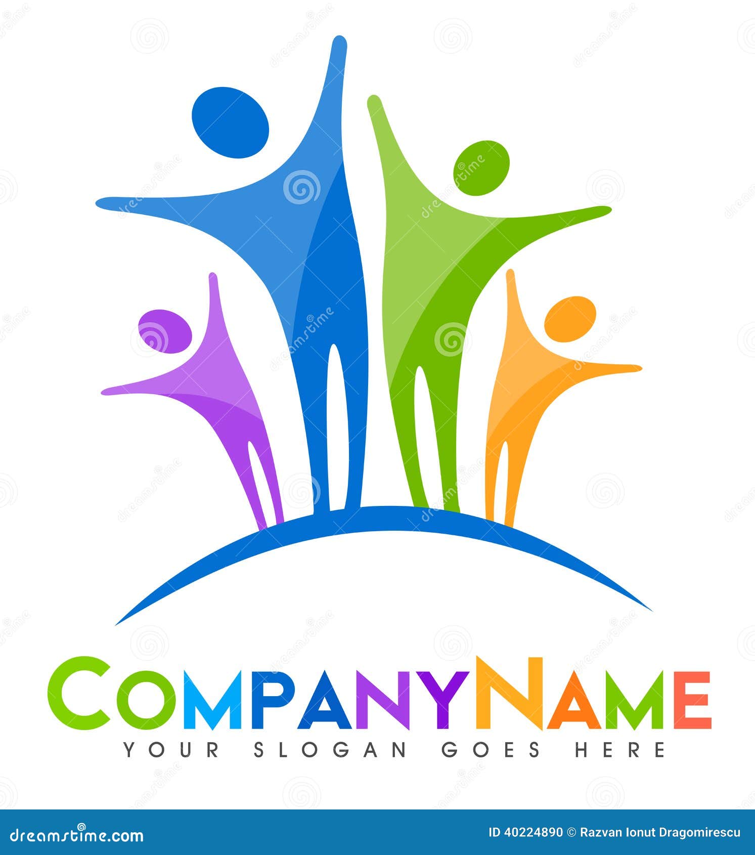 People Logo stock illustration. Illustration of blue - 40224890