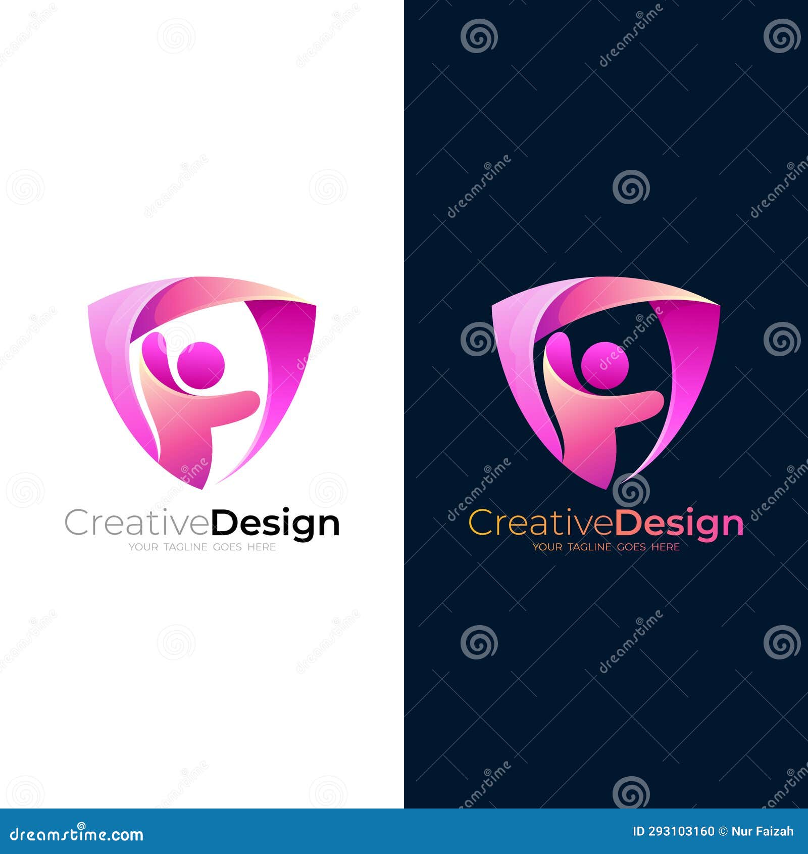 People Logo and Shield Design Combination, Security Design Stock Vector ...