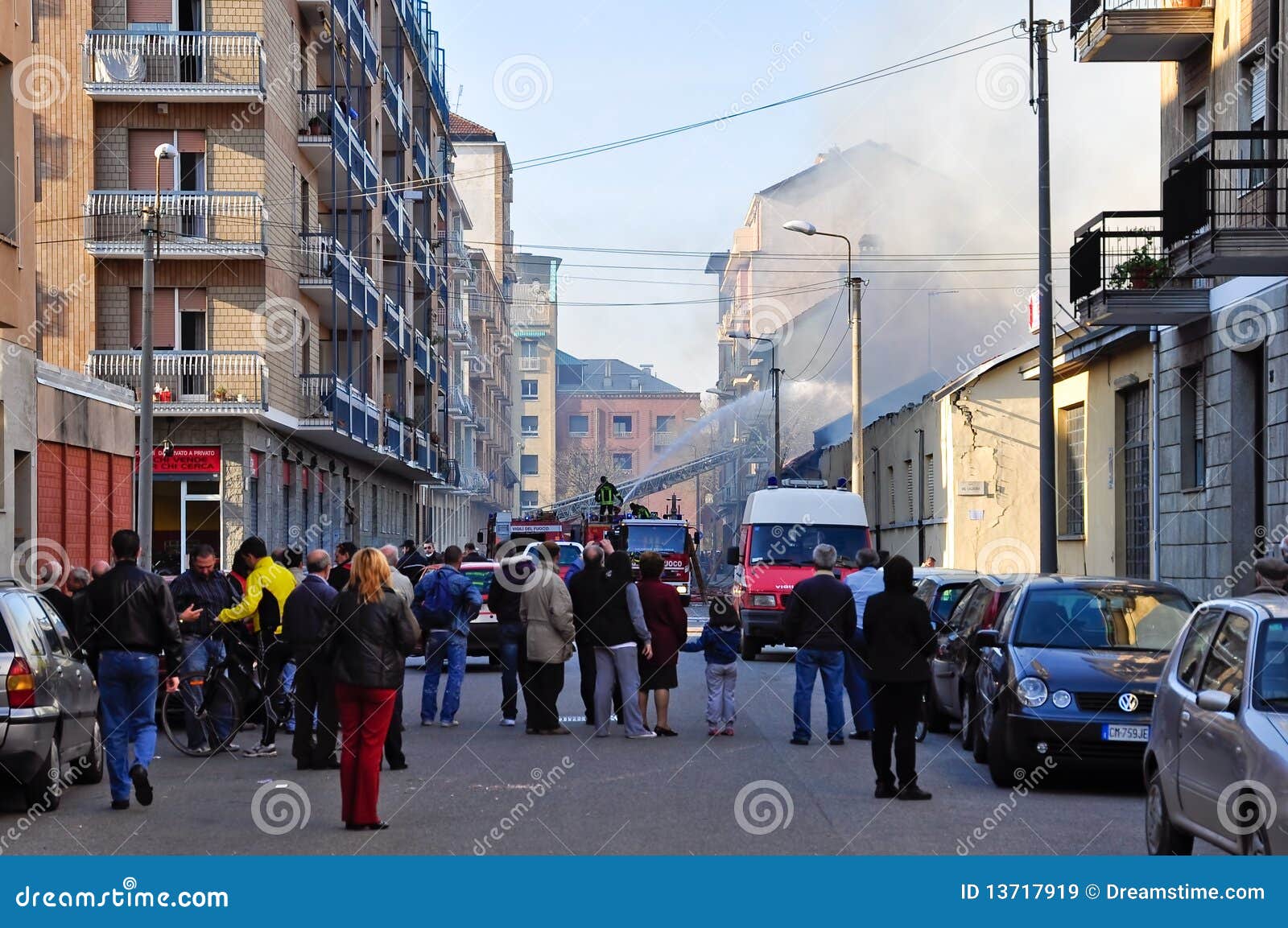 People Look At The Firemen Put Out A Fire In Turin Editorial Stock ...