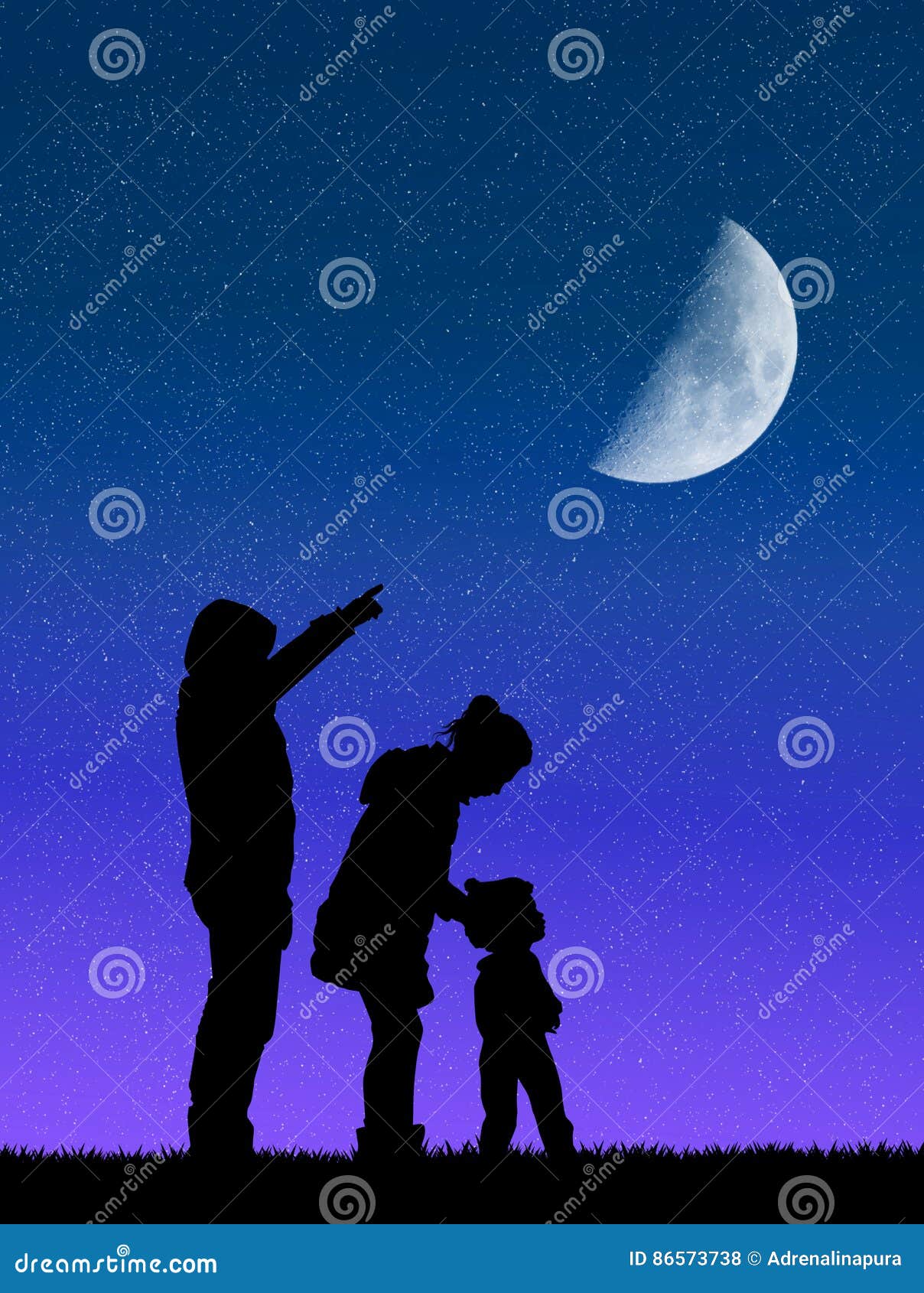 People look the moon stock illustration. Illustration of look - 86573738