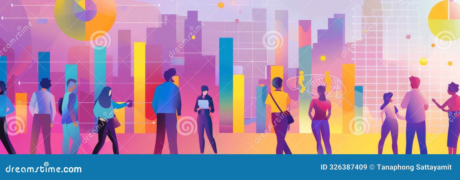 People Looking at Data Visualizations in City a Group of Diverse People ...