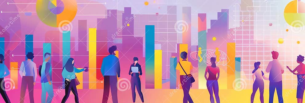 People Looking at Data Visualizations in City a Group of Diverse People ...