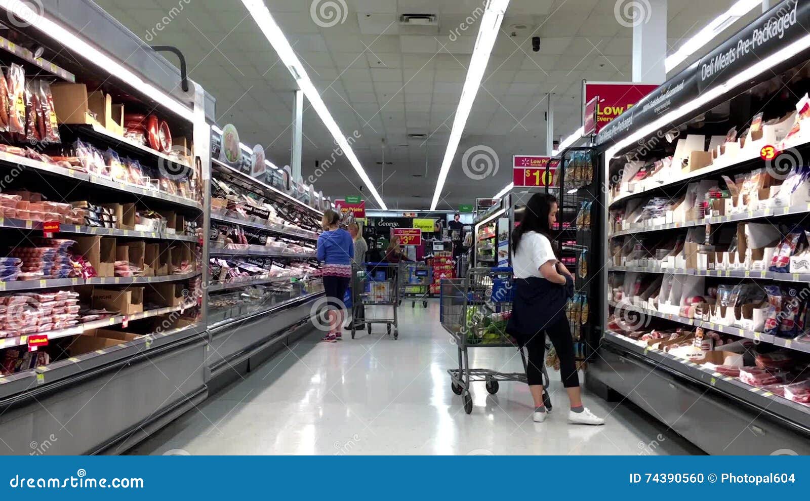 People Looking for Fresh Meat Inside Walmart Store Stock Footage ...
