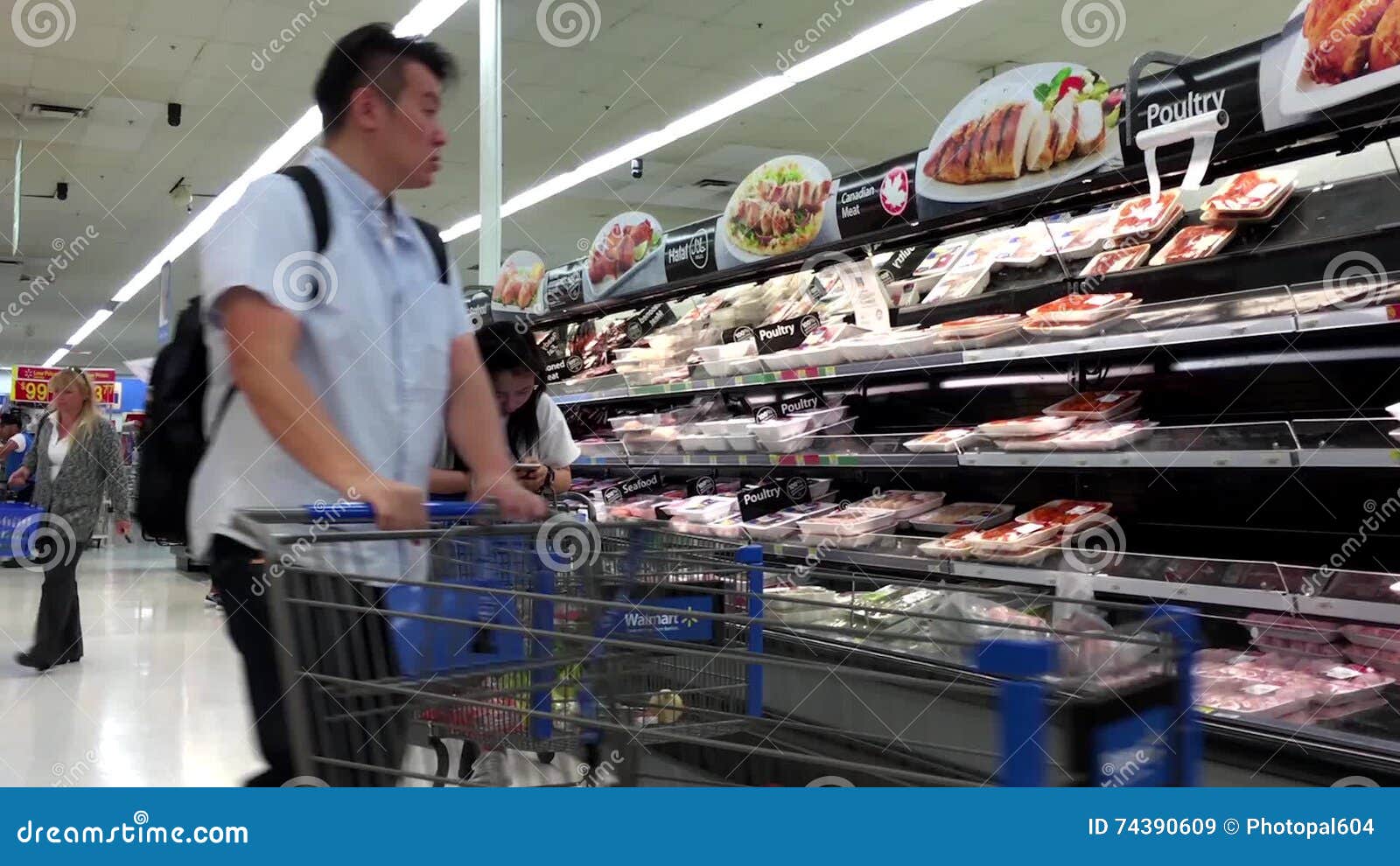 People Looking for Fresh Meat Inside Walmart Store Stock Video - Video ...