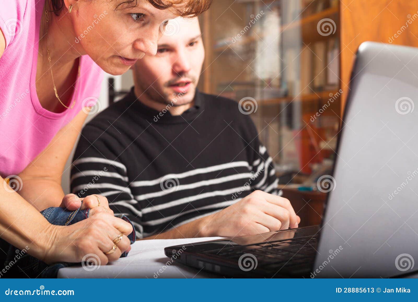 People looking at laptop stock image. Image of caucasian - 28885613