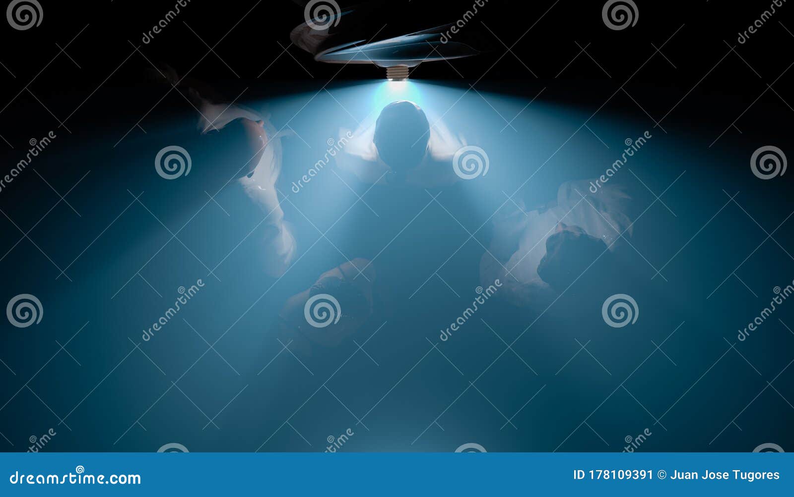 People looking at a light stock illustration. Illustration of mind ...