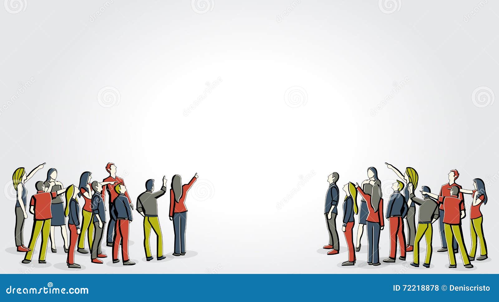 People Looking and Pointing Stock Vector - Illustration of team ...